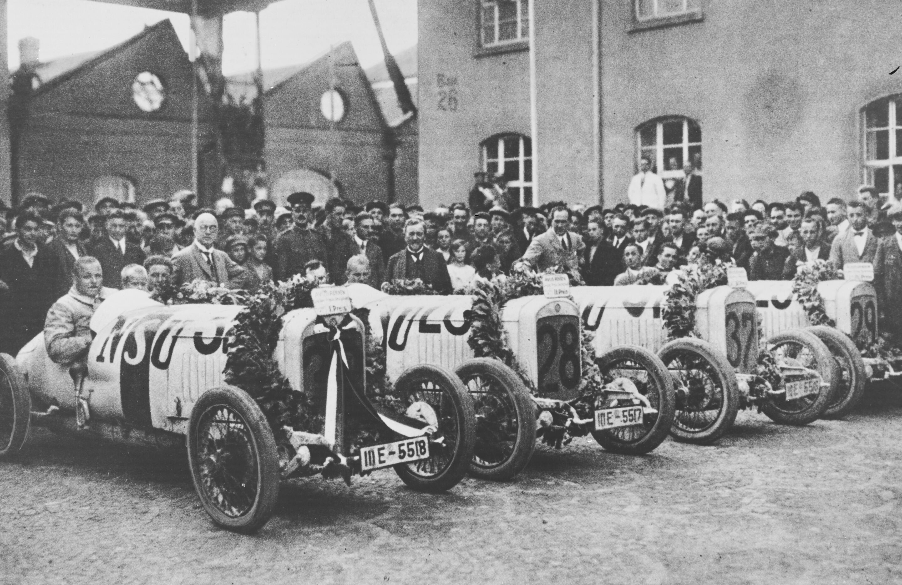 Quadruple victory for NSU Type 6/60 PS racing car at the German Grand Prix on the AVUS circuit ...
