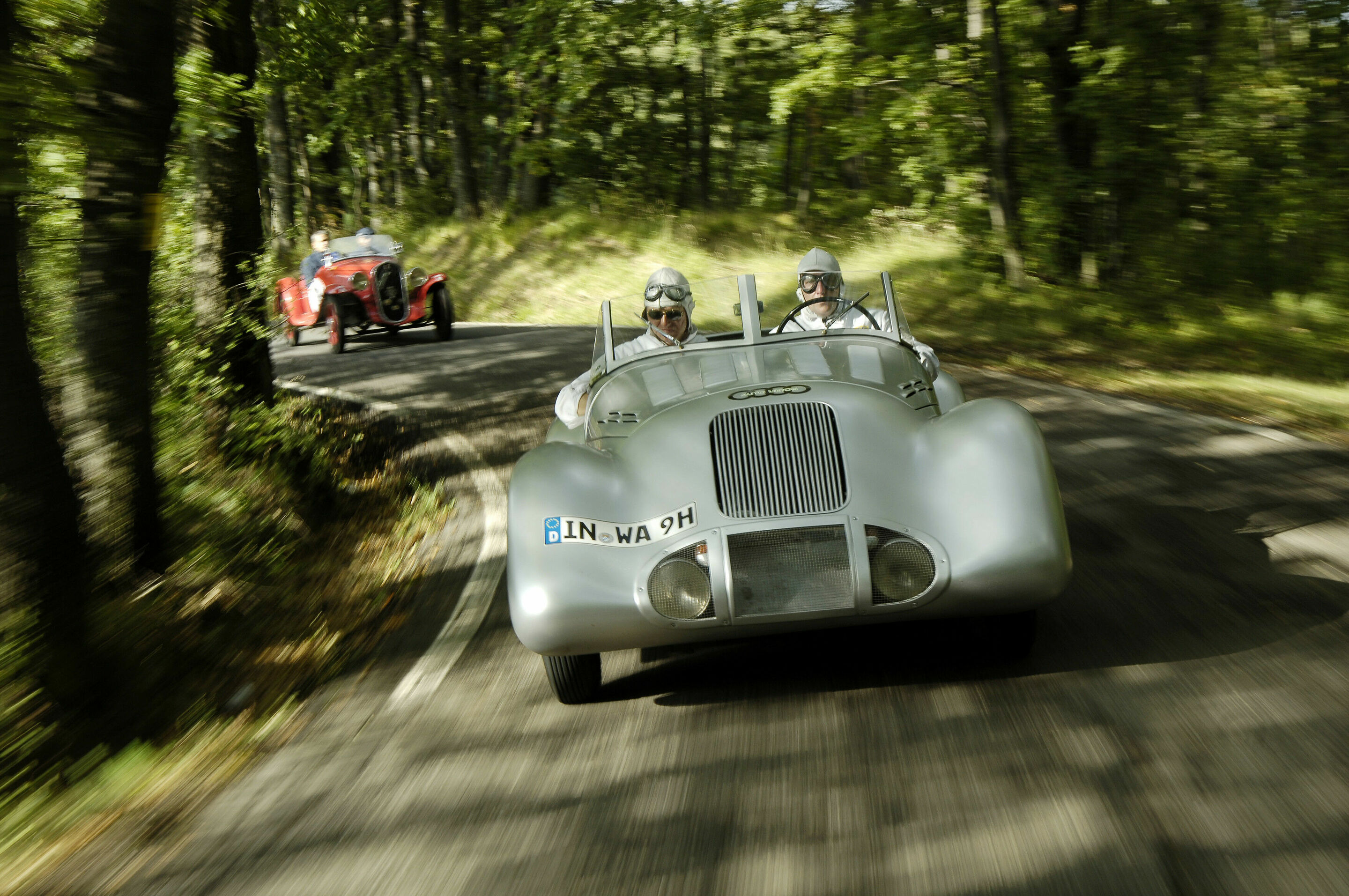 Audi Tradition in an Auto Union Silver Arrow at the silver jubilee ...